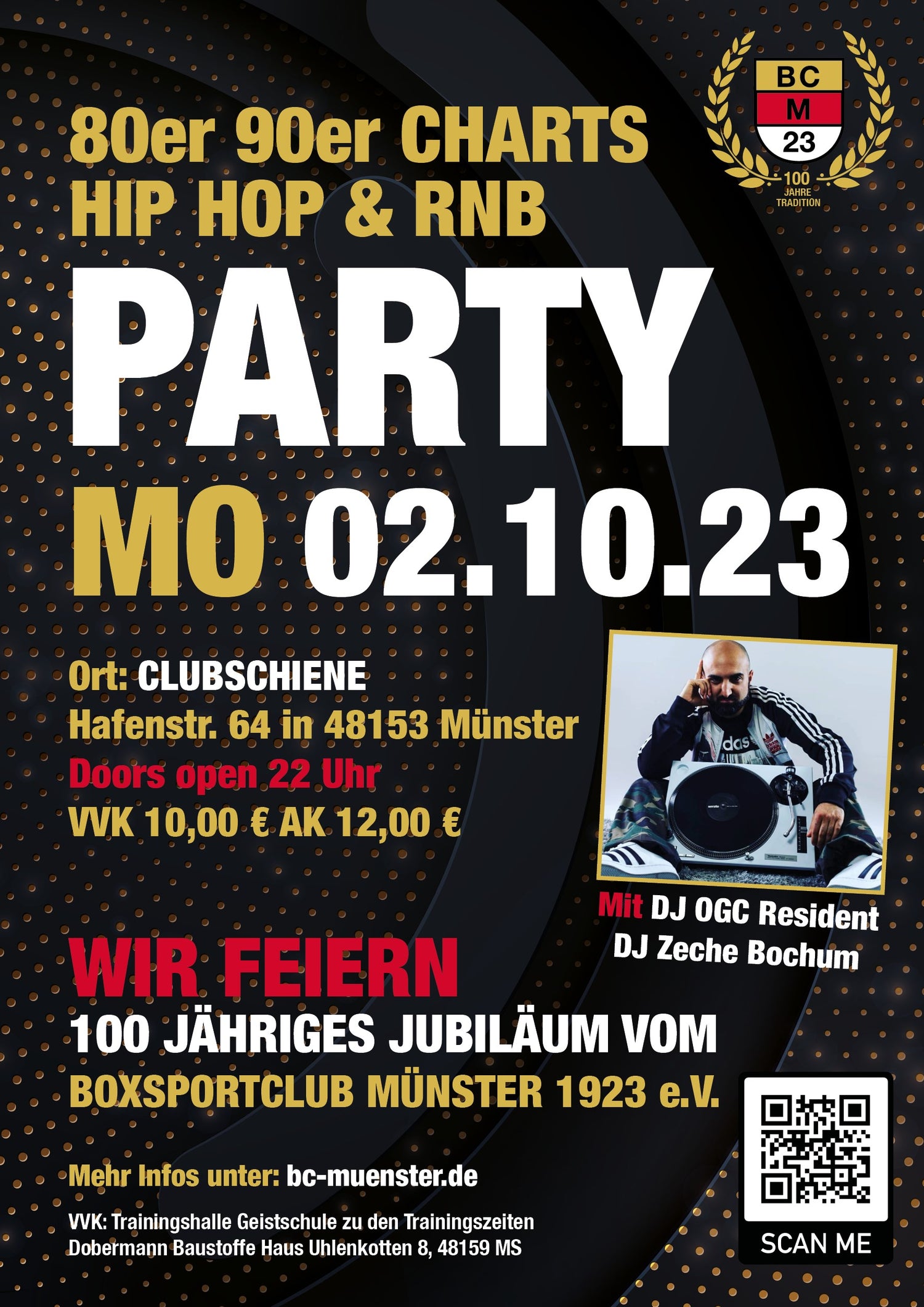 100 Jahre Jubiläumsparty – Boxsport Club Münster 1923 e.V.